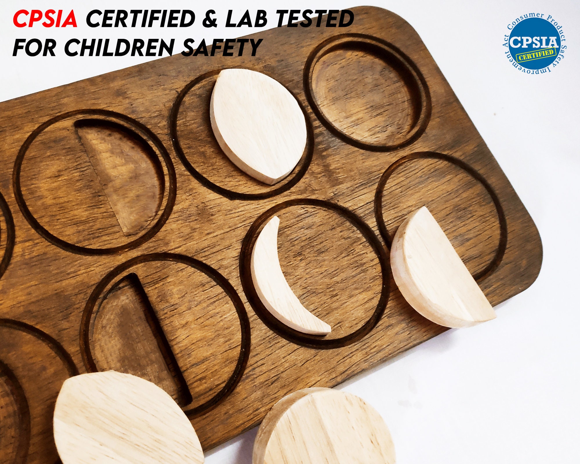 Wooden Moon Phases Puzzle Montessori Wooden Puzzle Board - Etsy