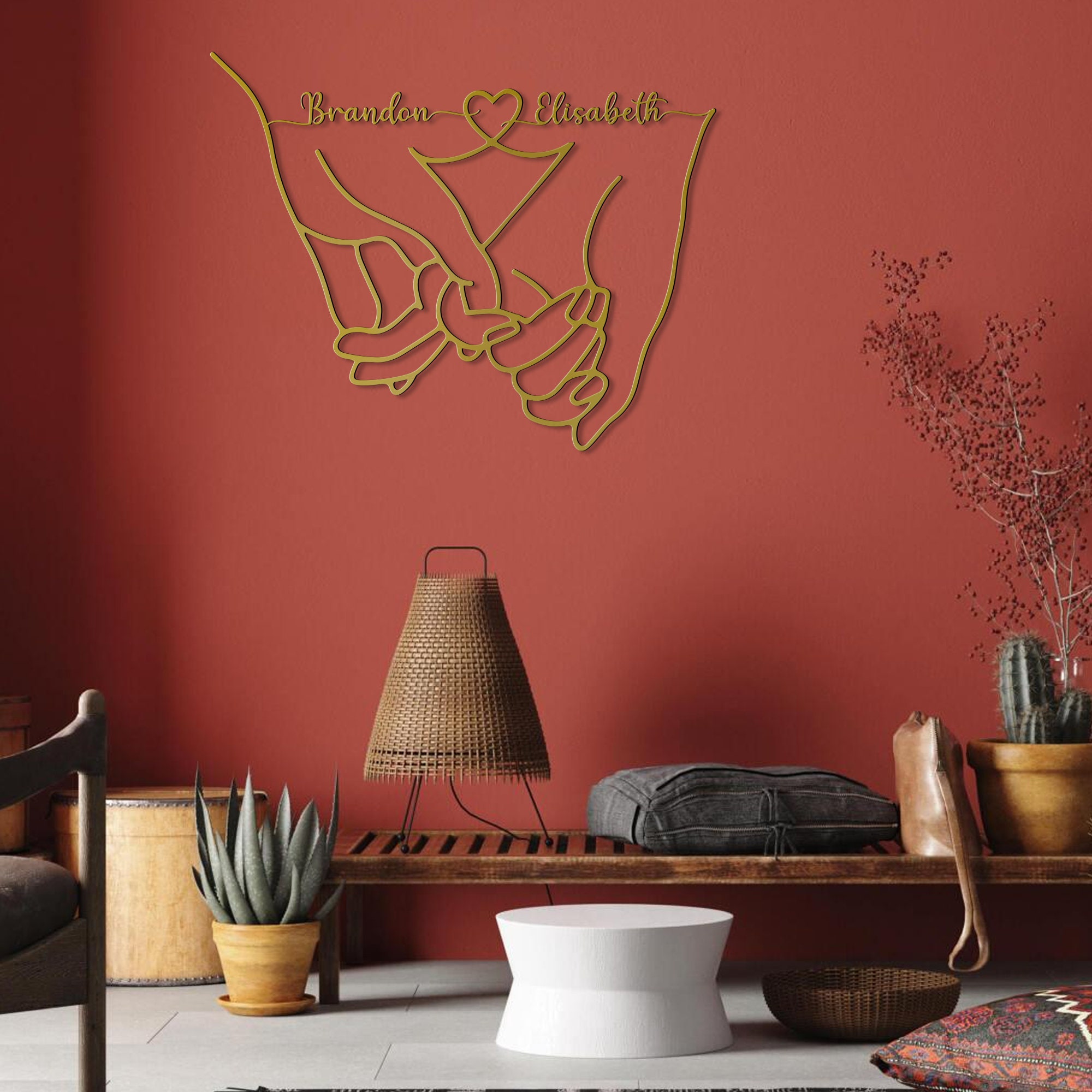 Personalized Metal Wall Art for Valentine's Day Gift, Metal Wall Decor ...