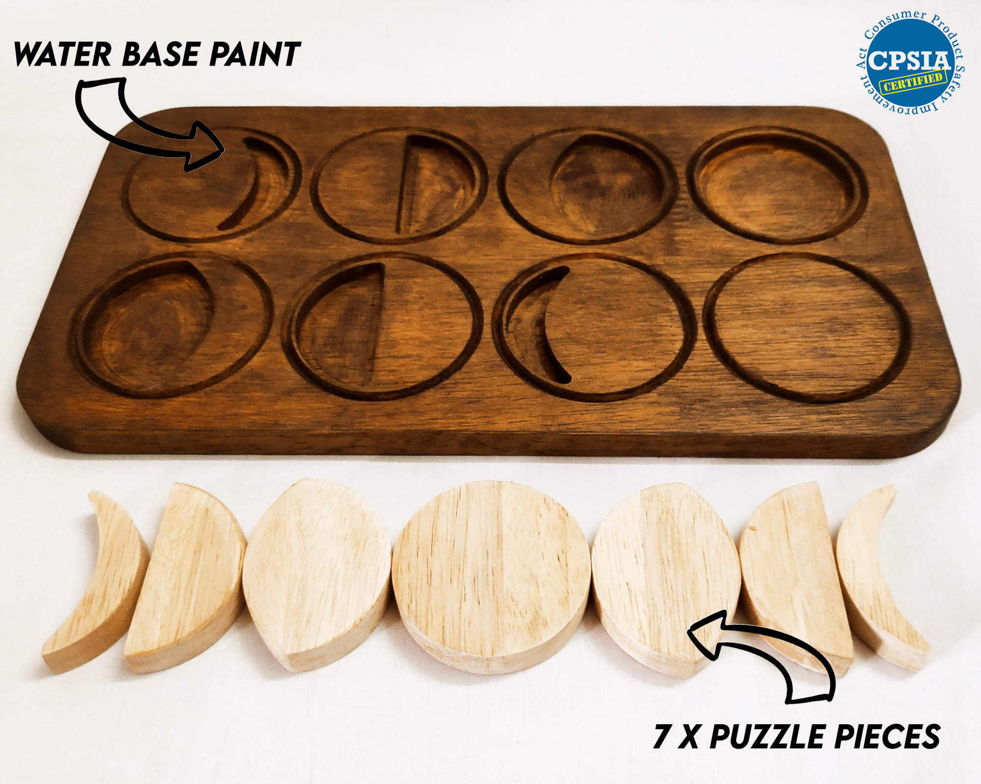 Wooden Moon Phases Puzzle Montessori Wooden Puzzle Board - Etsy