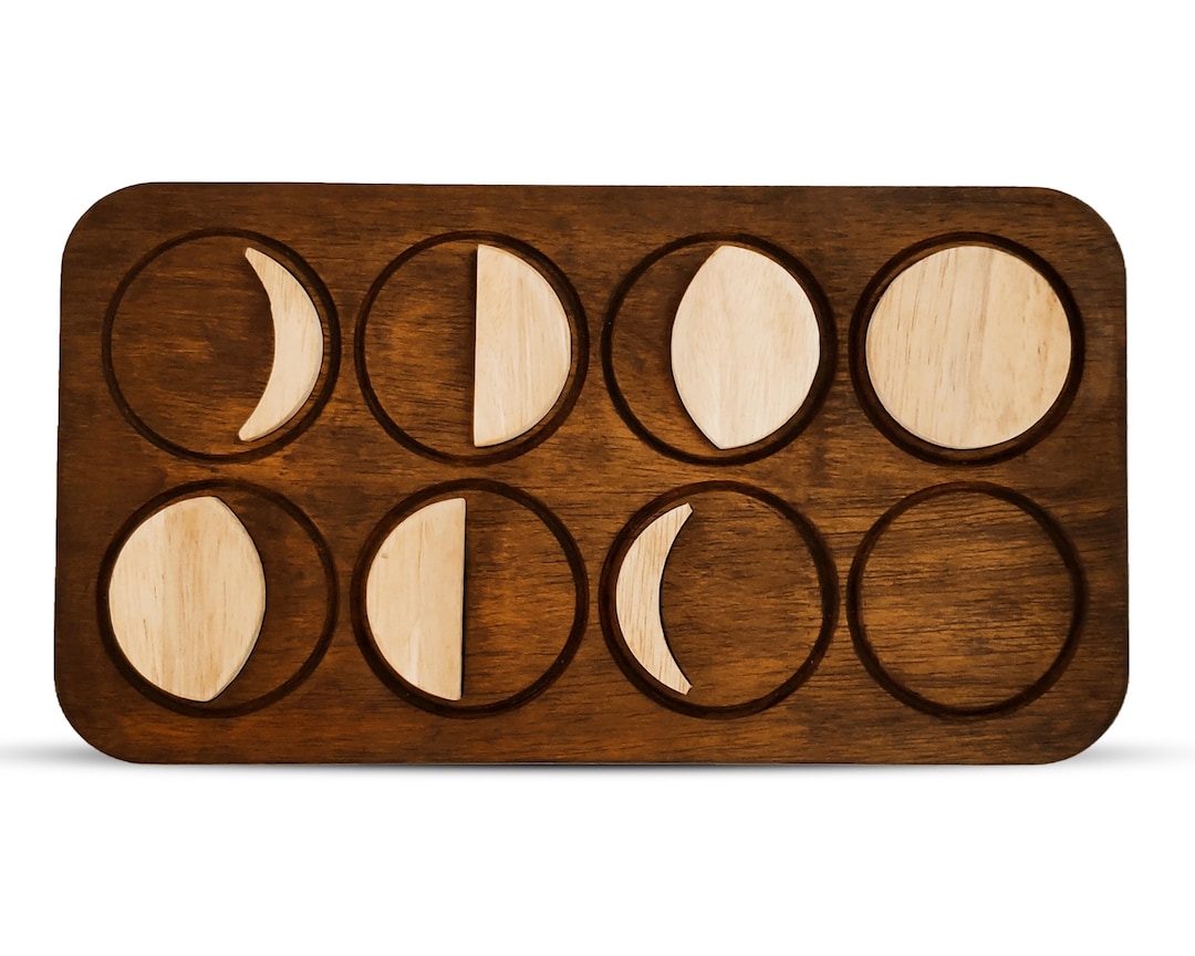Wooden Moon Phases Puzzle - Montessori Wooden Puzzle Board ...