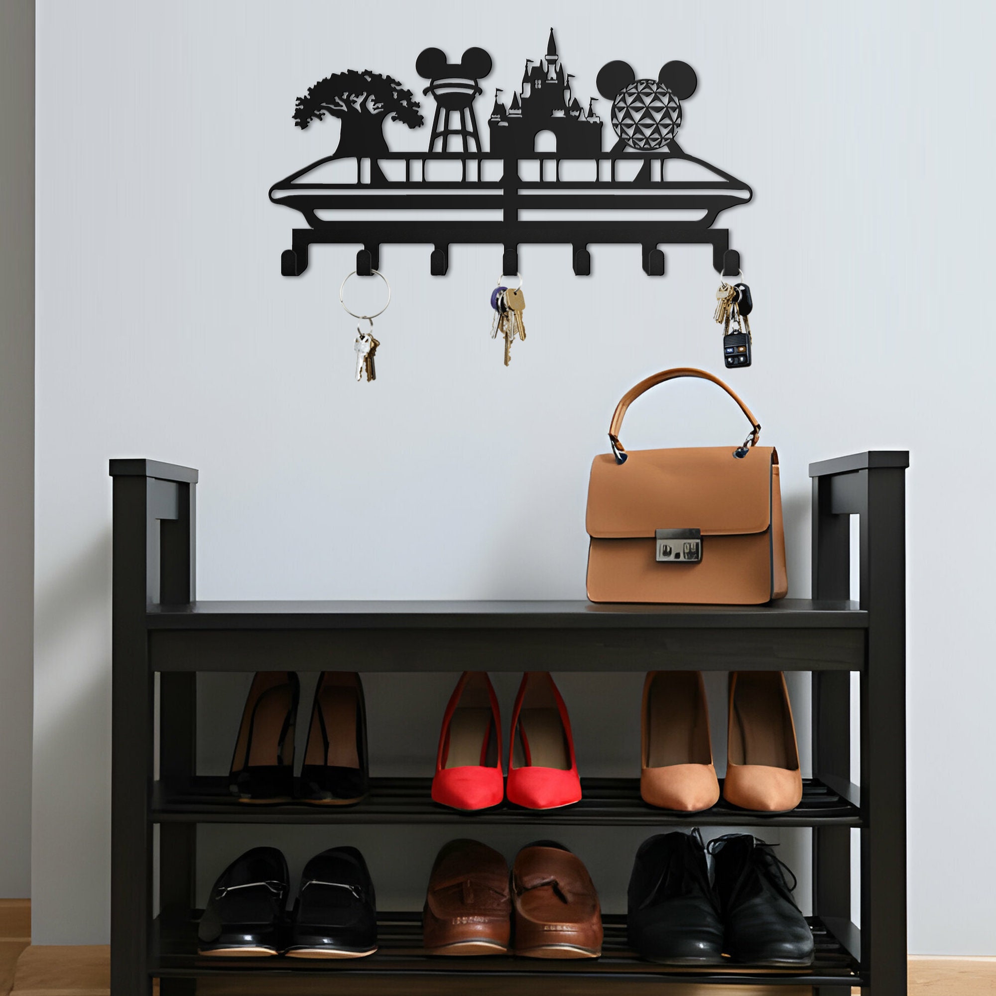 New Disney Parks Key Hangers room Entrance Decor-animated World Key ...