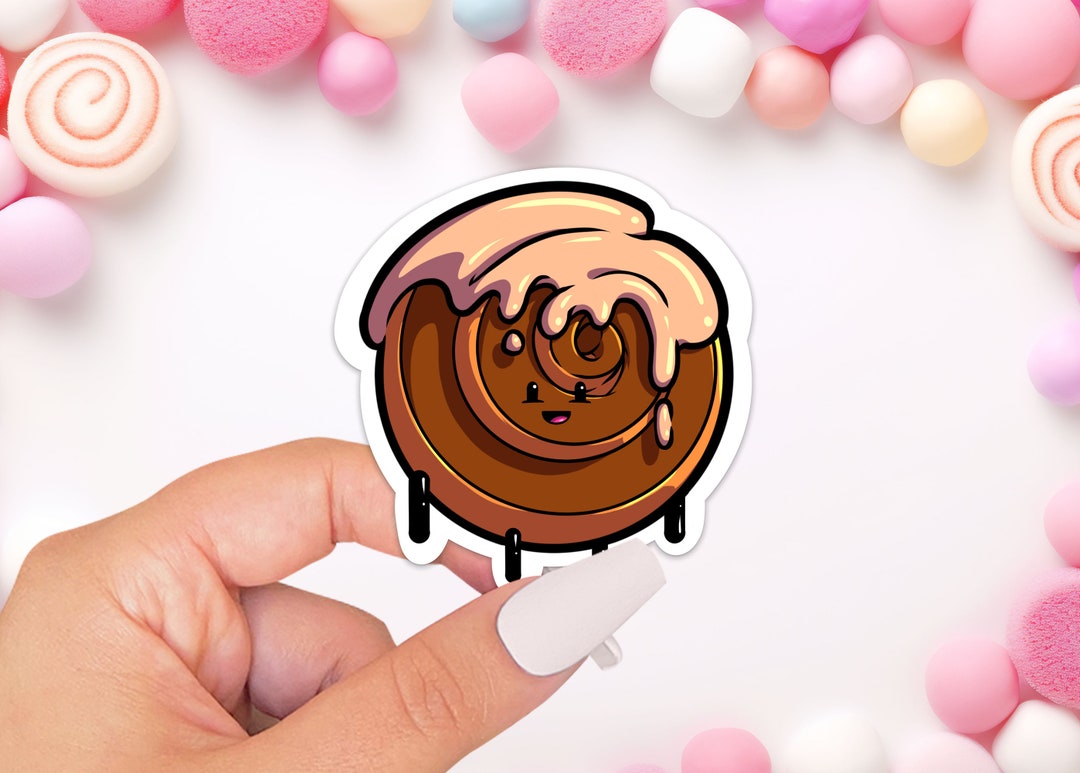 Super Adorable Cinna Bun Sticker, Food Sticker, Cinnamon Bun Sticker ...