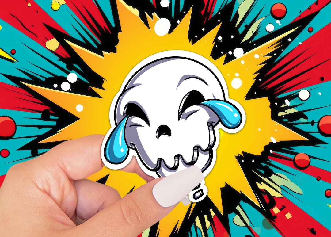 Laughing Skull Emoji Sticker: Wacky Laptop Decal - Etsy