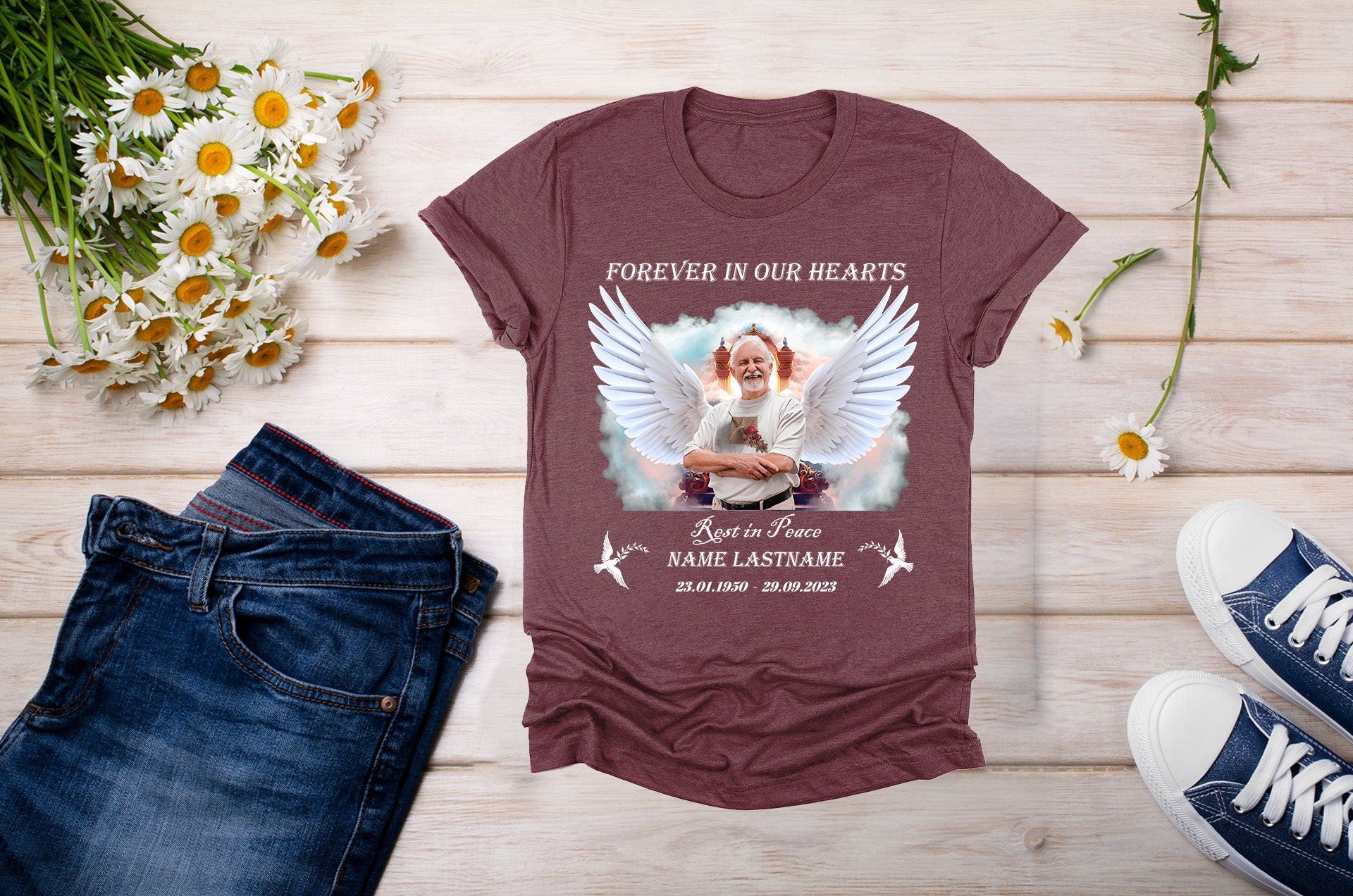 Custom Shirt, in Loving Memory, Custom Photo Shirt, Rest in Peace Shirt ...