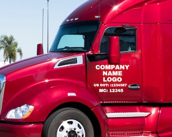 Custom Usdot Truck Door Decal Business Logo Vinyl Sticker MC Number ...