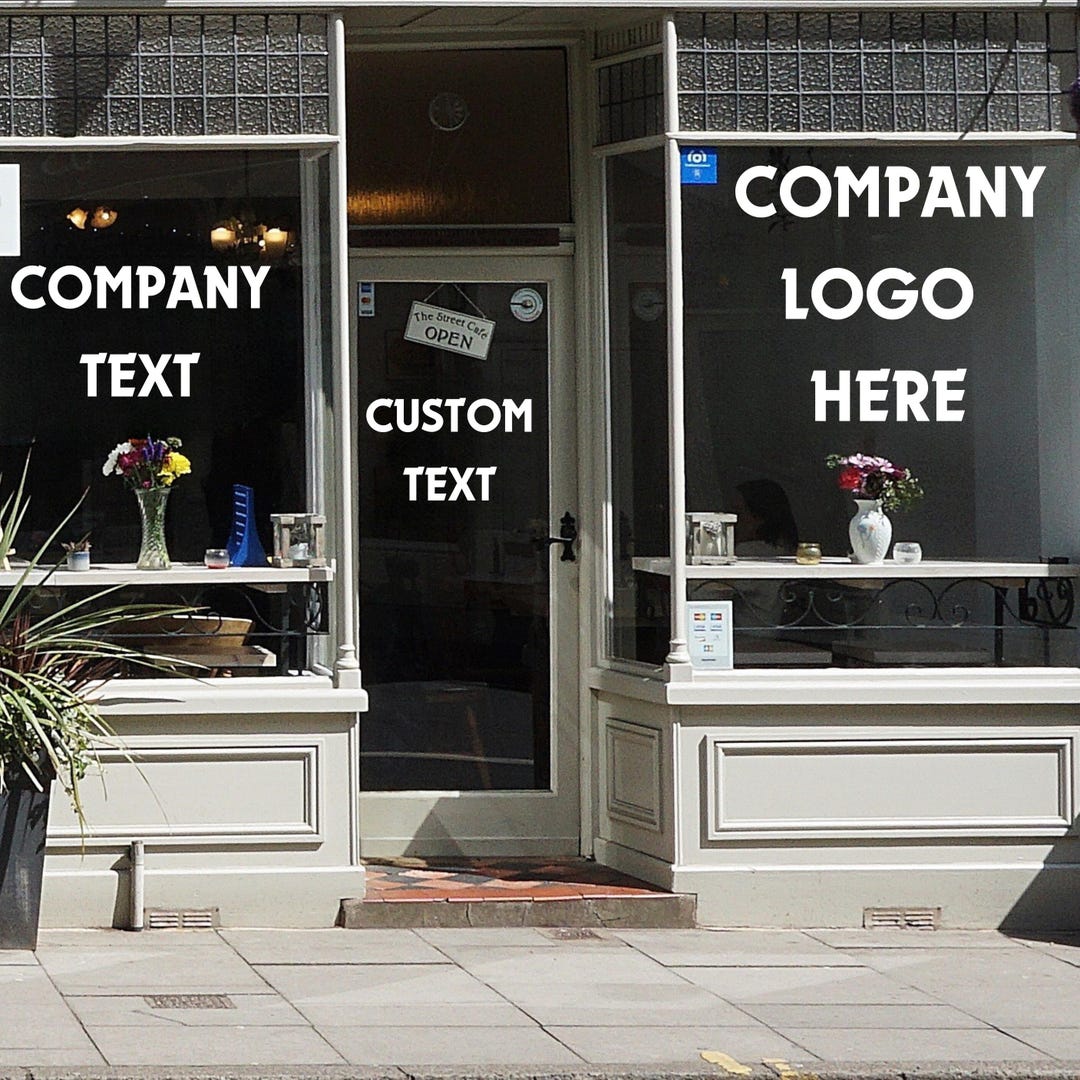 Custom Business Logo Window Decal: Personalized Storefront Vinyl ...