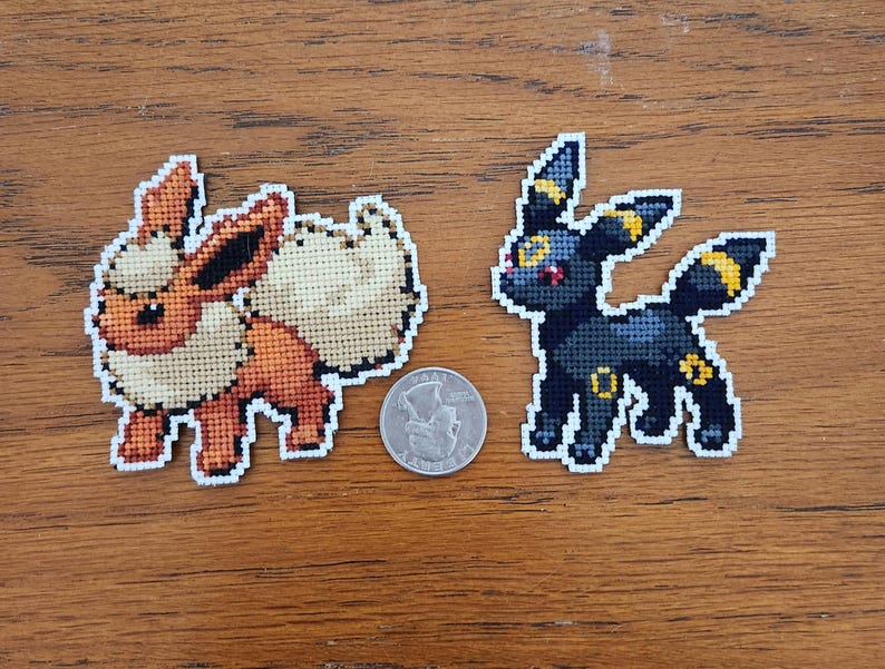 Eevee Evolutions Pokemon Cross-stitch Patches (133,134,135,136,196,197,470) - Etsy