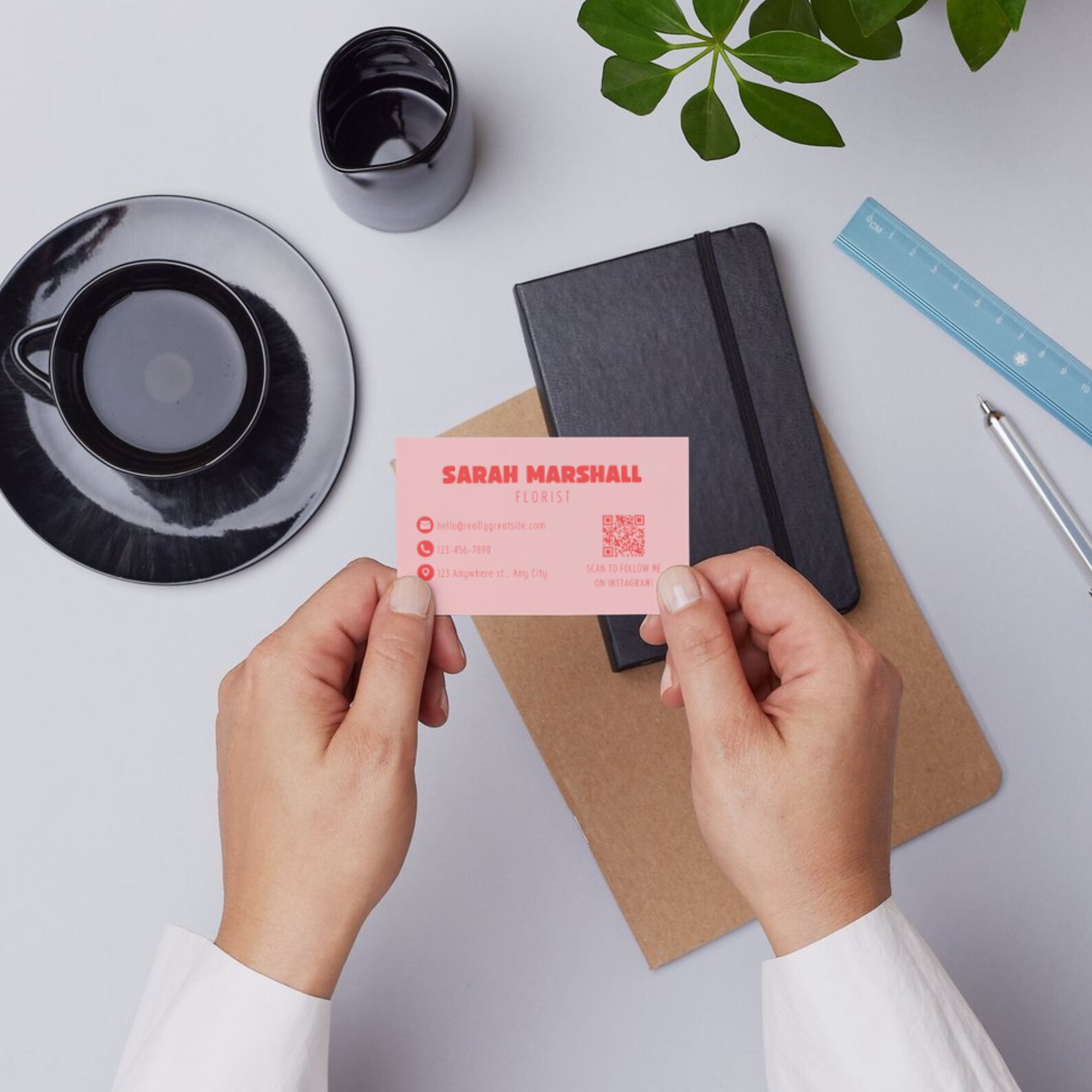 Pink and Red Business Card Template | Retro DIY Design | Editable Fun ...