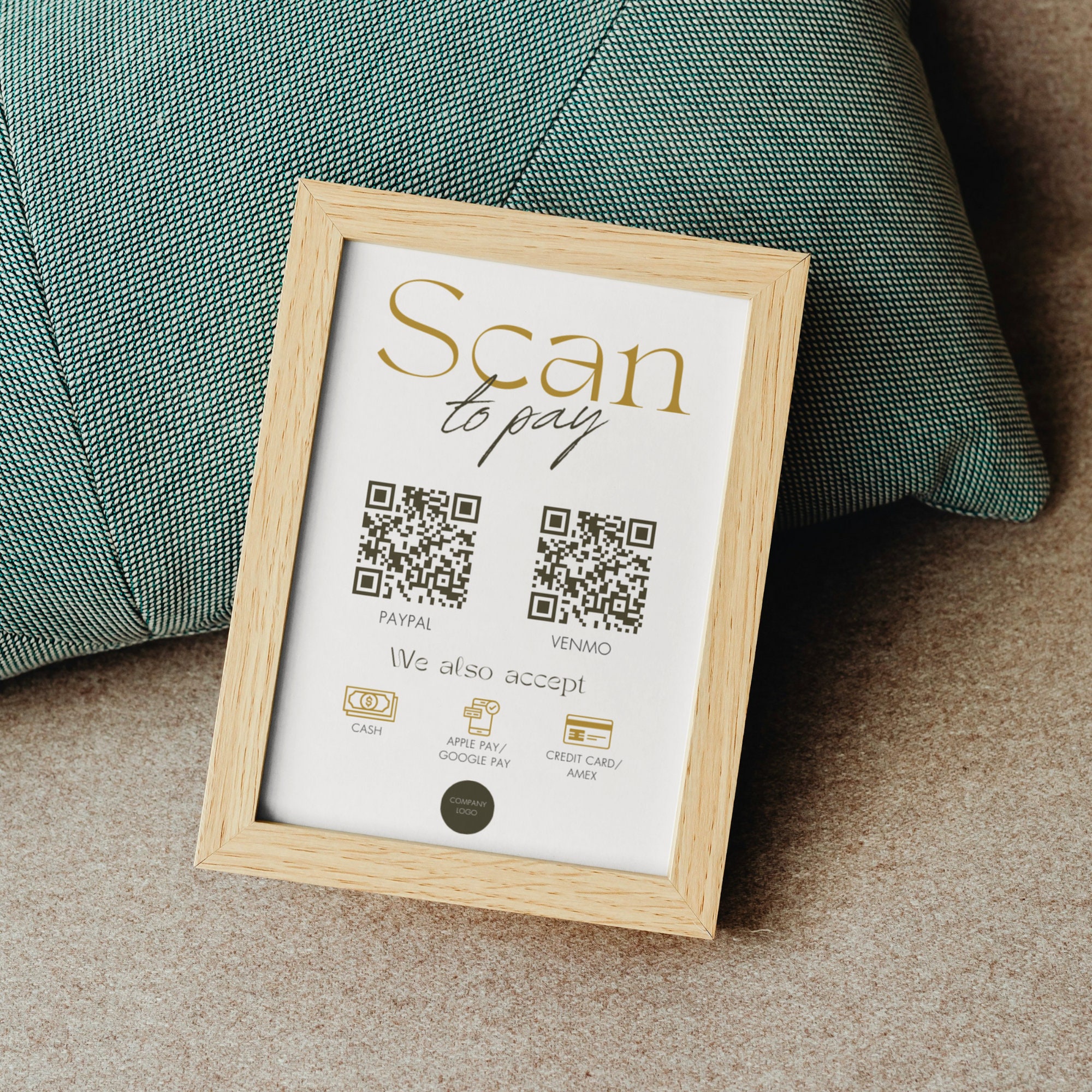 Editable Scan to Pay QR Code Sign Template | Custom Business Signs for ...