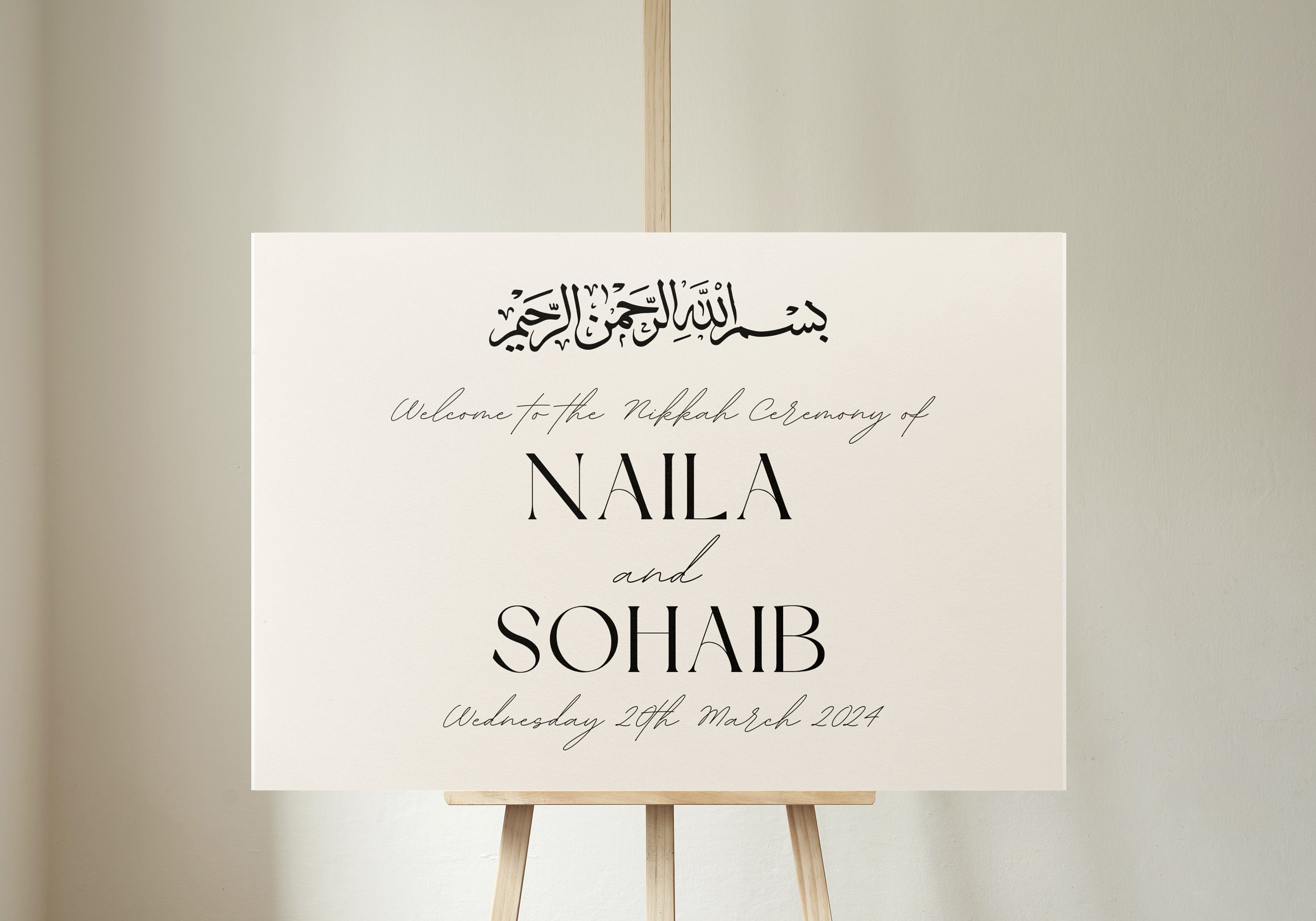 Simple Nikkah Welcome Sign Template Muslim Wedding Welcome Sign ...