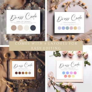 Editable Dress Code Insert | Printable Attire Info Card | Chic Dress ...