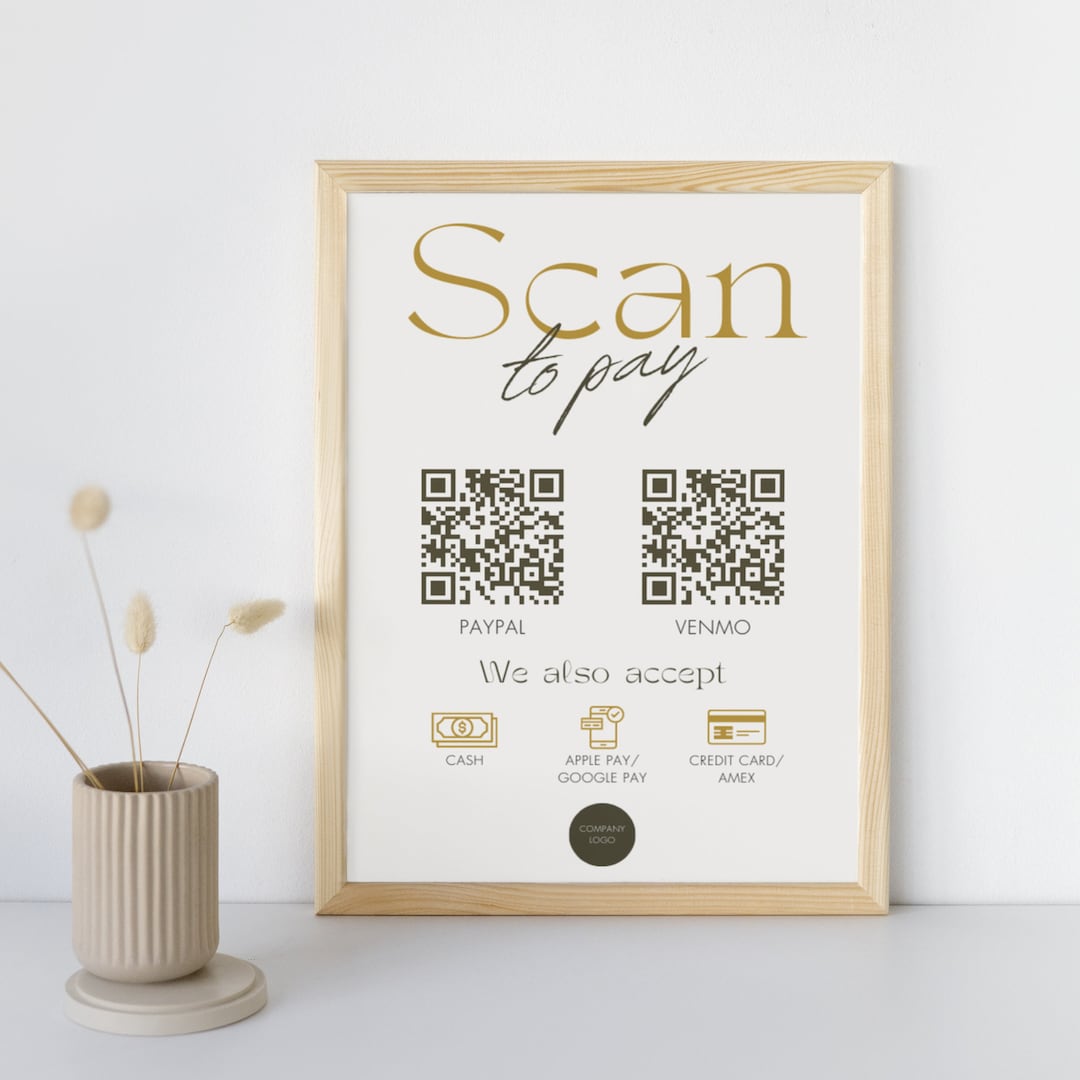 Editable Scan to Pay QR Code Sign Template | Custom Business Signs for ...