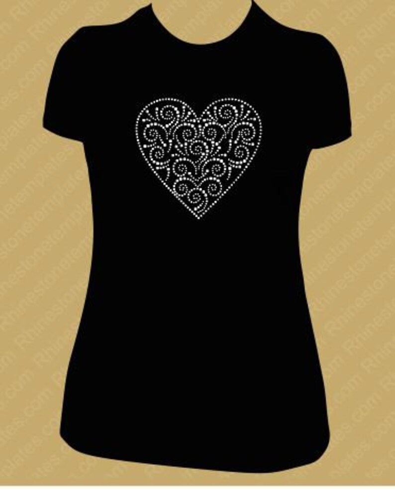 Rhinestone Valentine Heart Elegante 1 Digital Design - Etsy