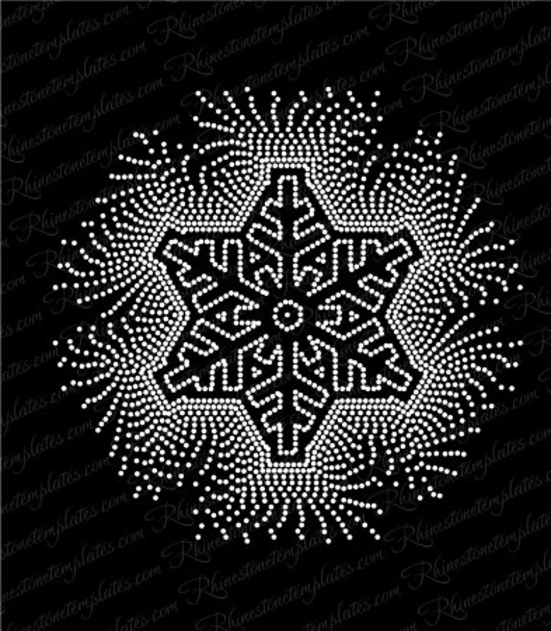 Rhinestone Snowflake 1 Large Digital Design - Etsy