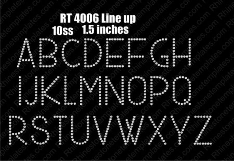 Rhinestone Alphabet Rt 4006 Digital Design - Etsy