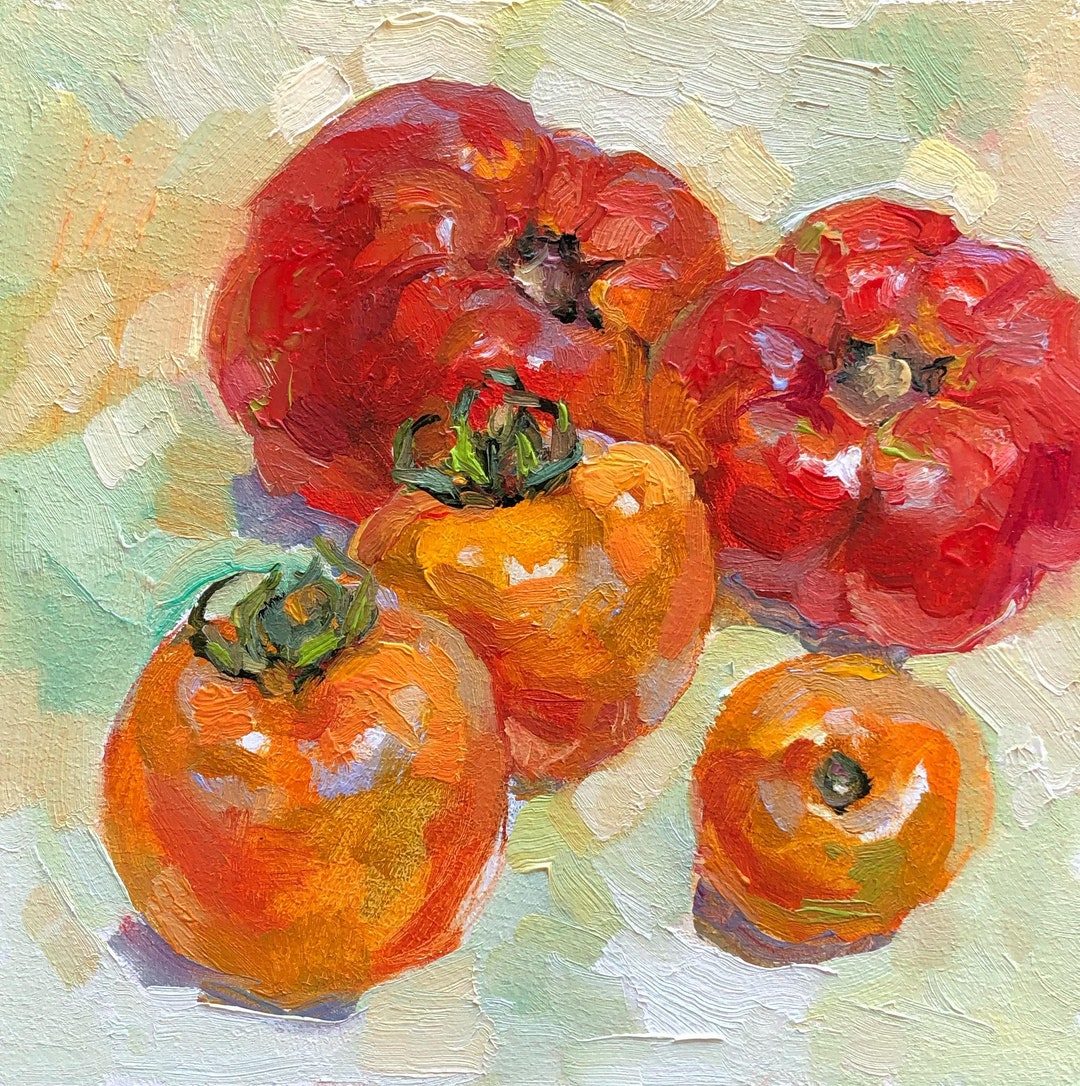 Tomato Painting Original Vegetable Painting Small Oil Painting Still ...