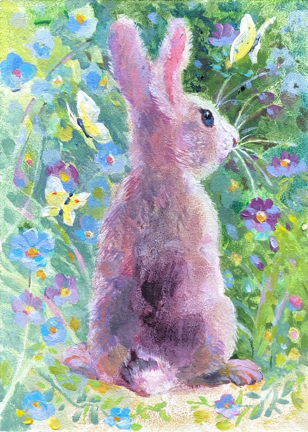 Rabbit Painting Bunny Original Art Easter Bunny Acrylic Painting ...