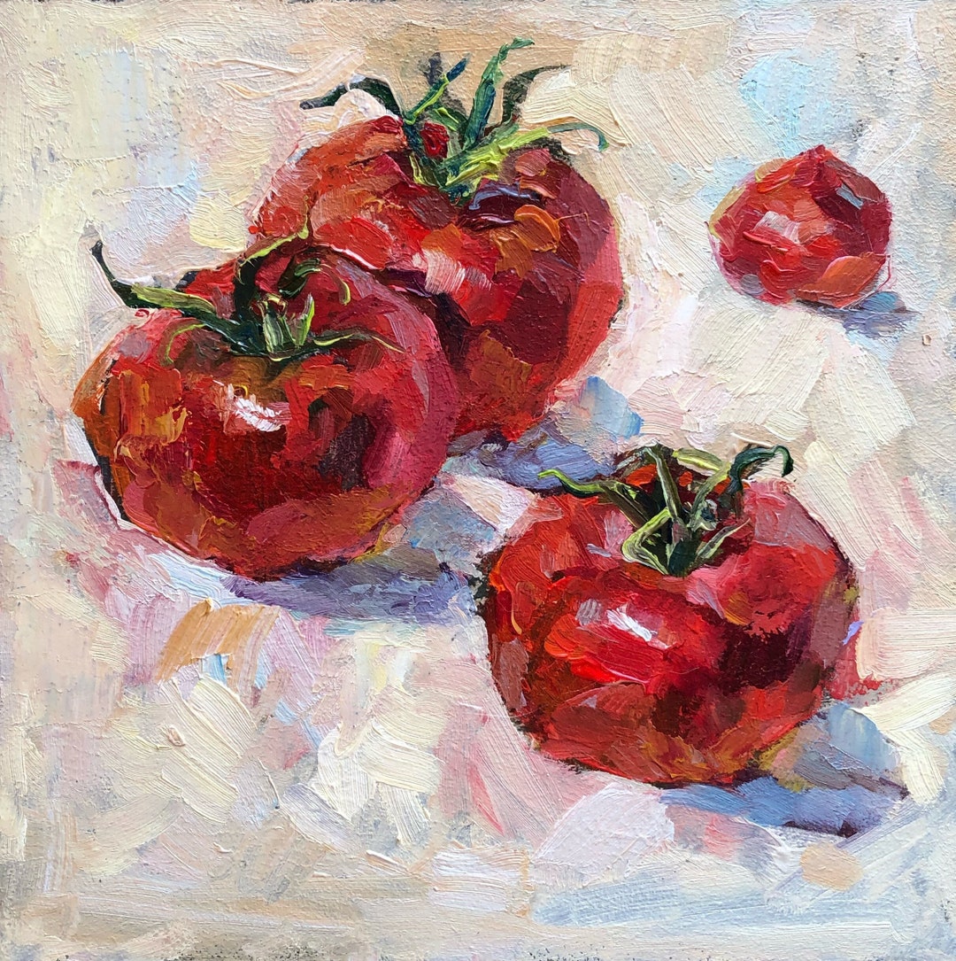 Vegetable Painting Original Tomato Painting Oil Tomato Art Kitchen ...