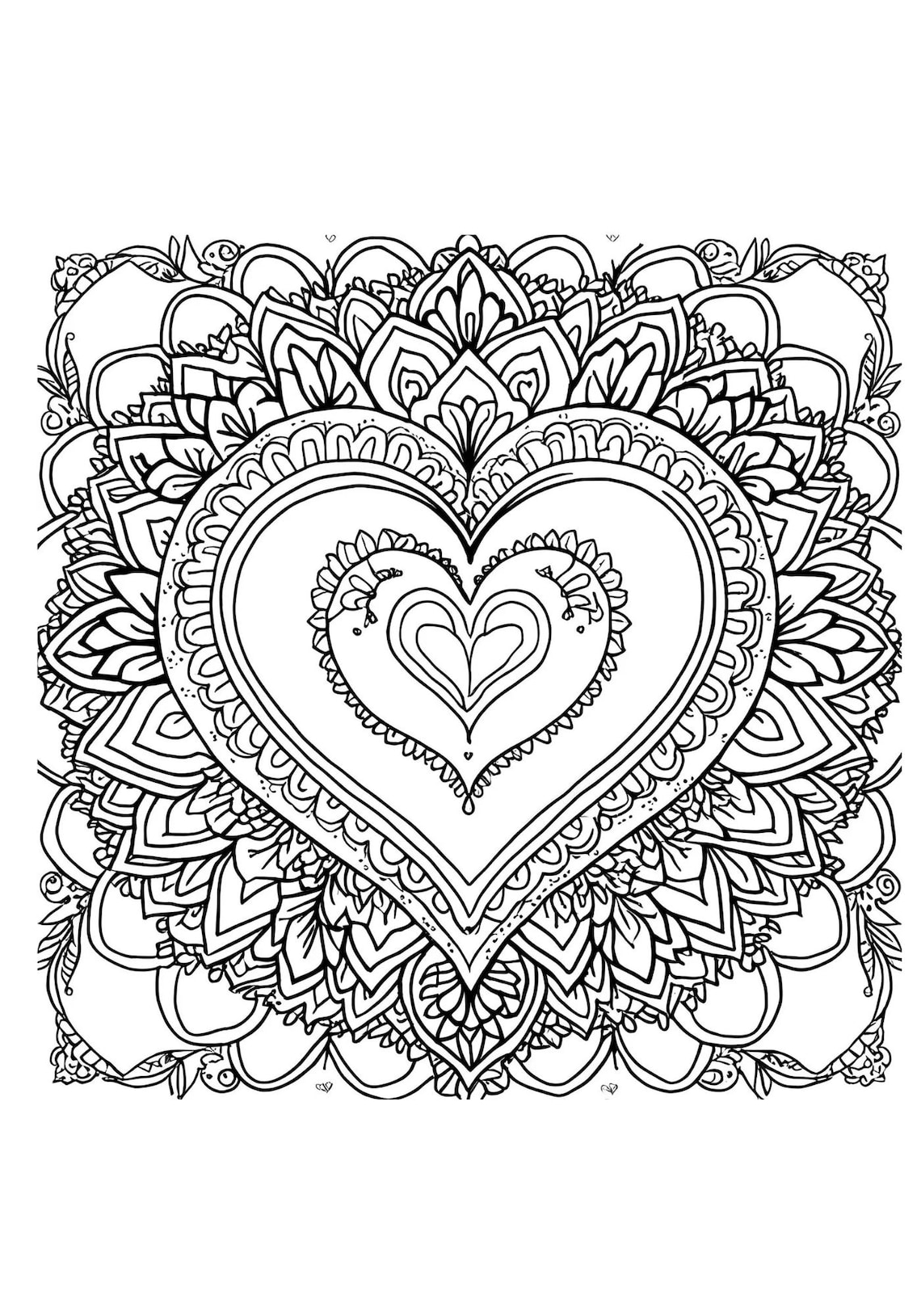 Mandala Style Coloring Pages - Etsy