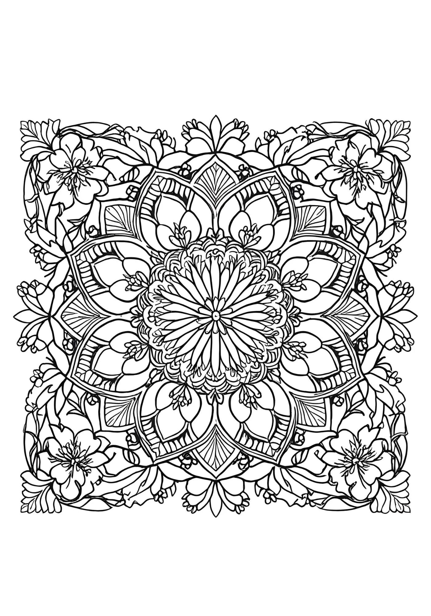 Mandala Style Coloring Pages - Etsy