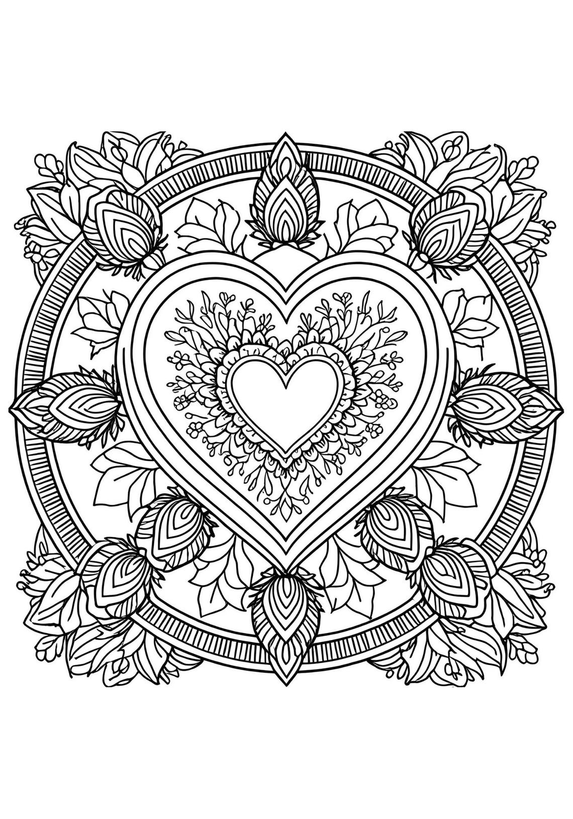 Mandala Style Coloring Pages - Etsy