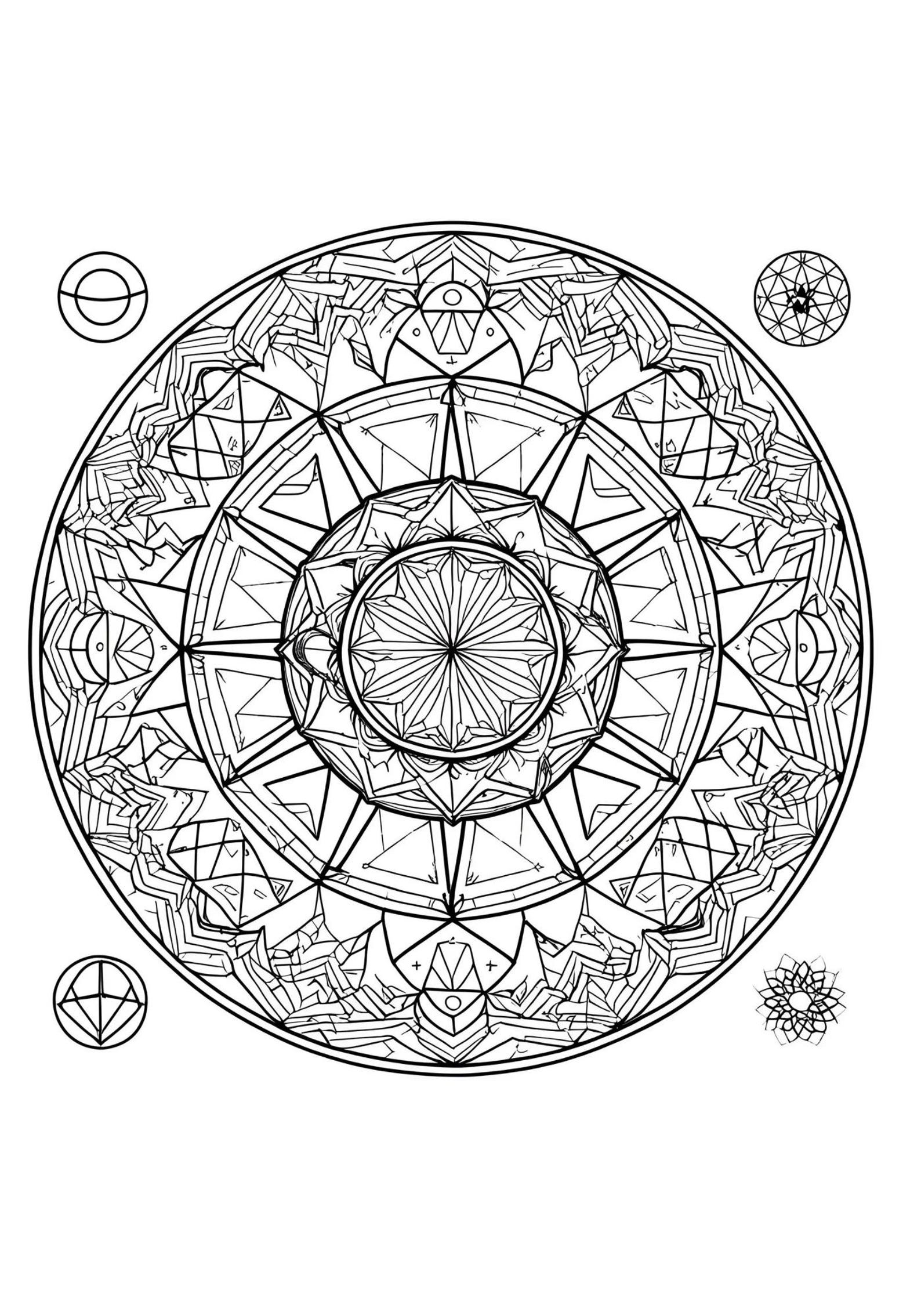 Mandala Style Coloring Pages - Etsy