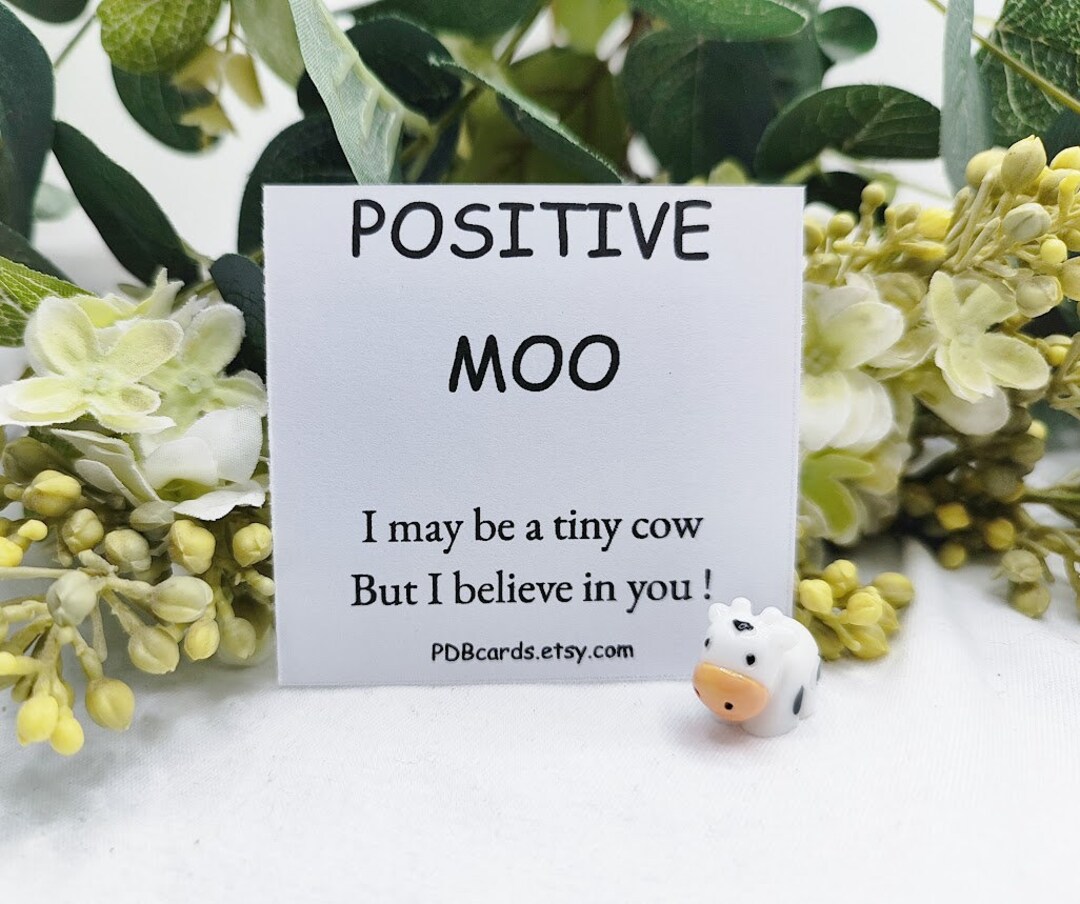 Positive Moo Gift Desk Buddy Cute Little Cow Pocket Hug Frog Lover Best ...