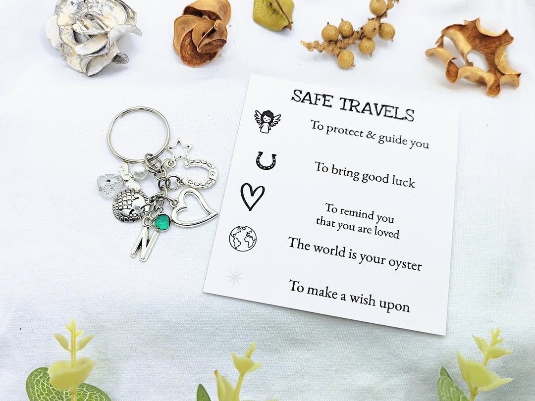 Safe Travels Keyring Travel Keyring Travel Gift Safe Travels Traveling ...