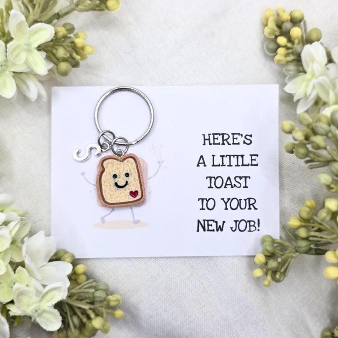 A Little Toast to Your New Job Keyring Funny Gift New Job New ...