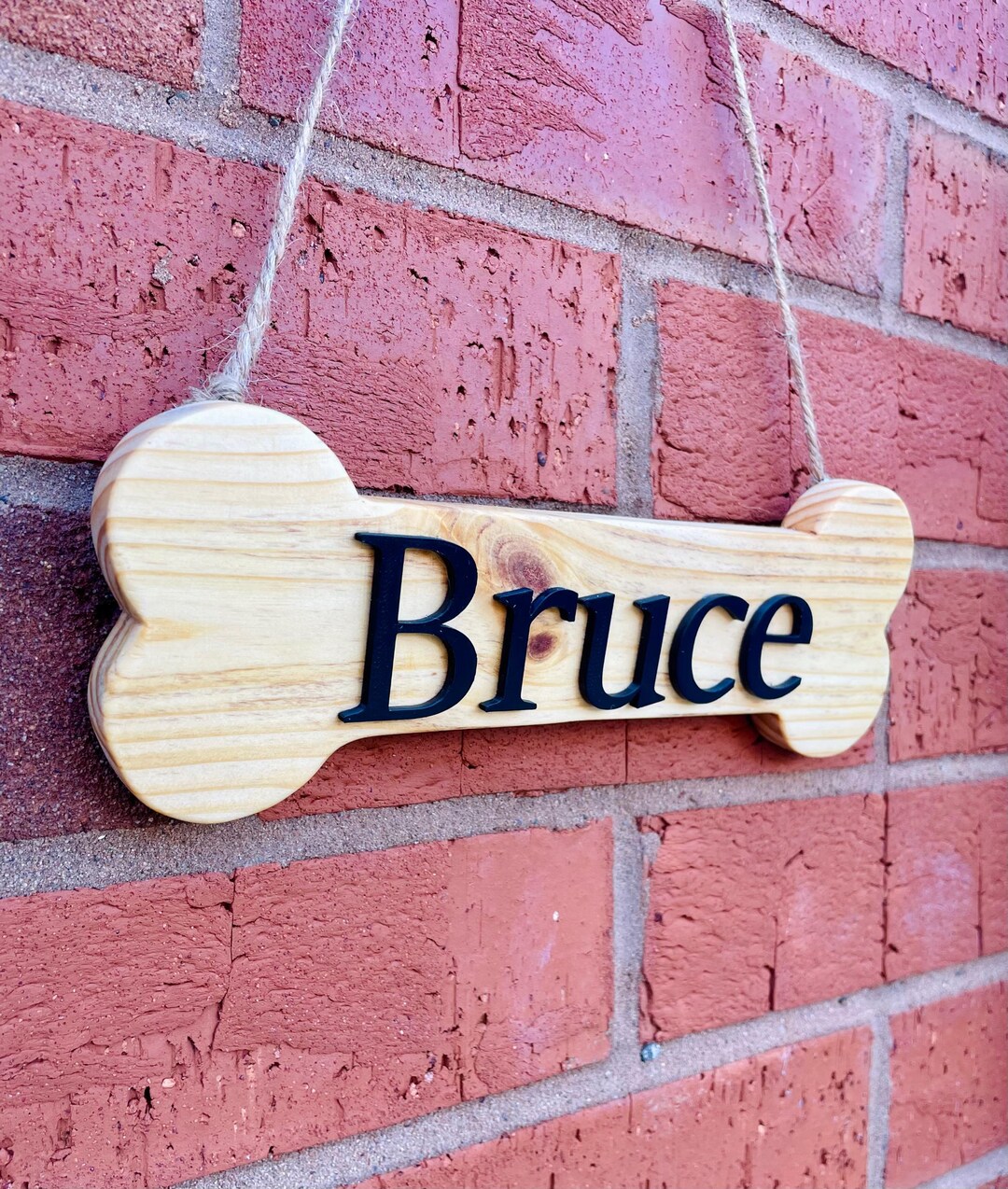 Personalized Wooden Dog Bone Name Sign Custom Pet Plaque for Kennels ...