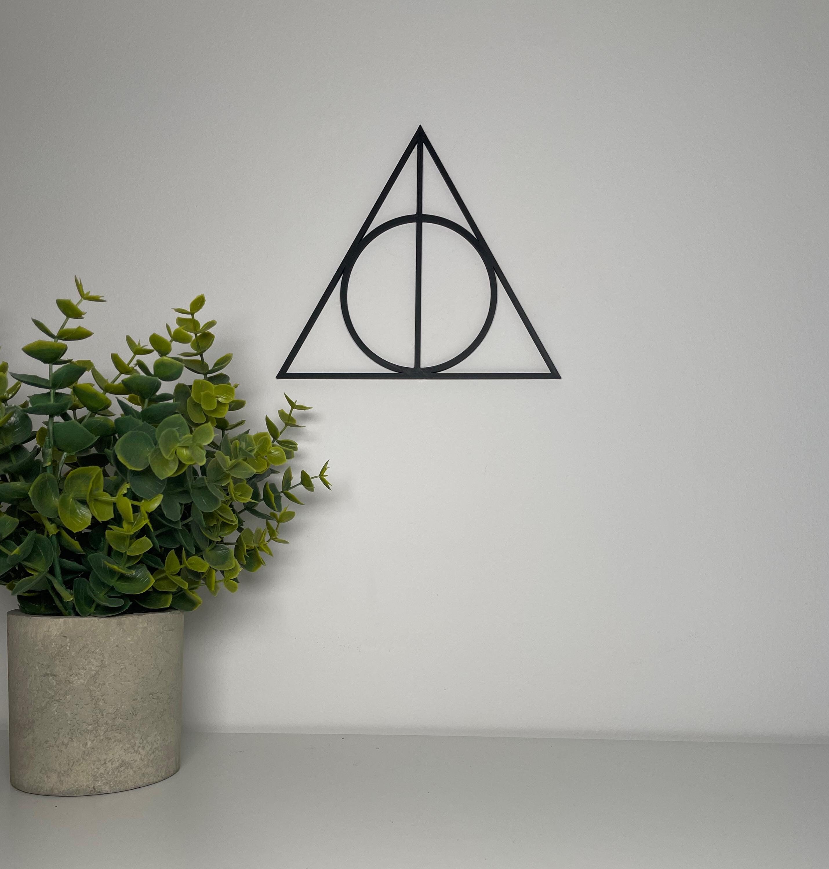 Deathly Hallows Minimalist Wall Line Art Wizarding Symbol - Etsy