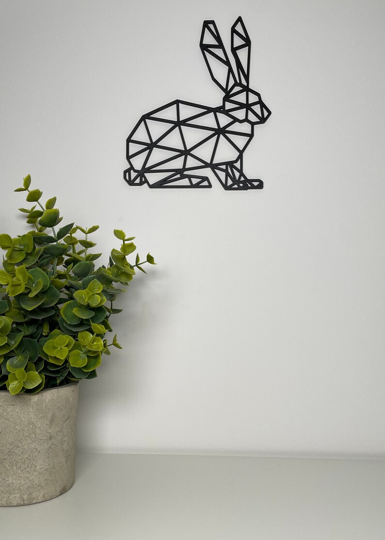 Rabbit Wall Art Minimalist Line Art Wall Decoration Geometric - Etsy