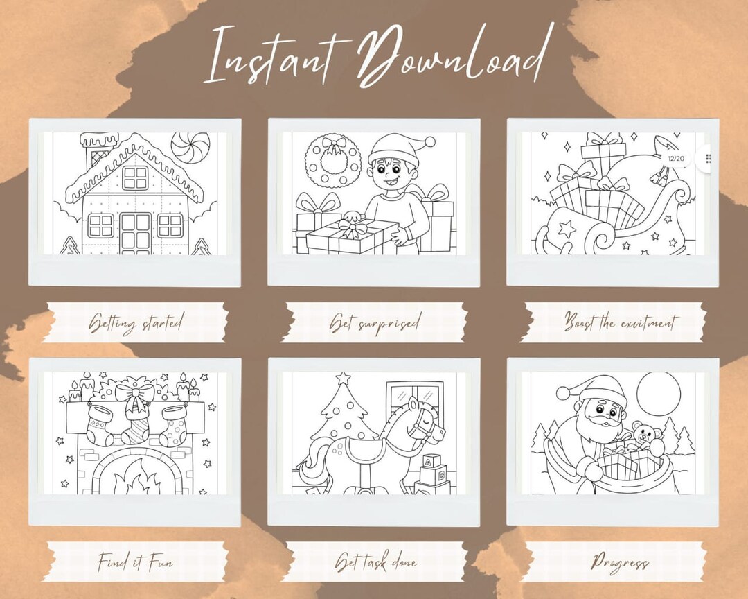 Christmas and Winter Coloring Pages Downloadable and - Etsy