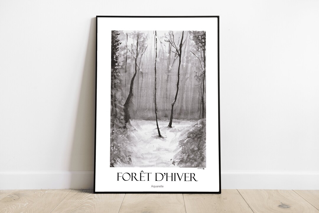 Watercolour Winter Forest, Poster, Watercolour Print, A4, A5, A6 ...