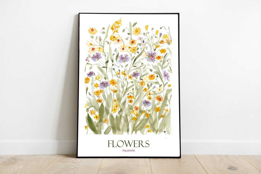 Poster Flowers, Watercolor Print, A3, A4, A5, Illustration, Drawing ...