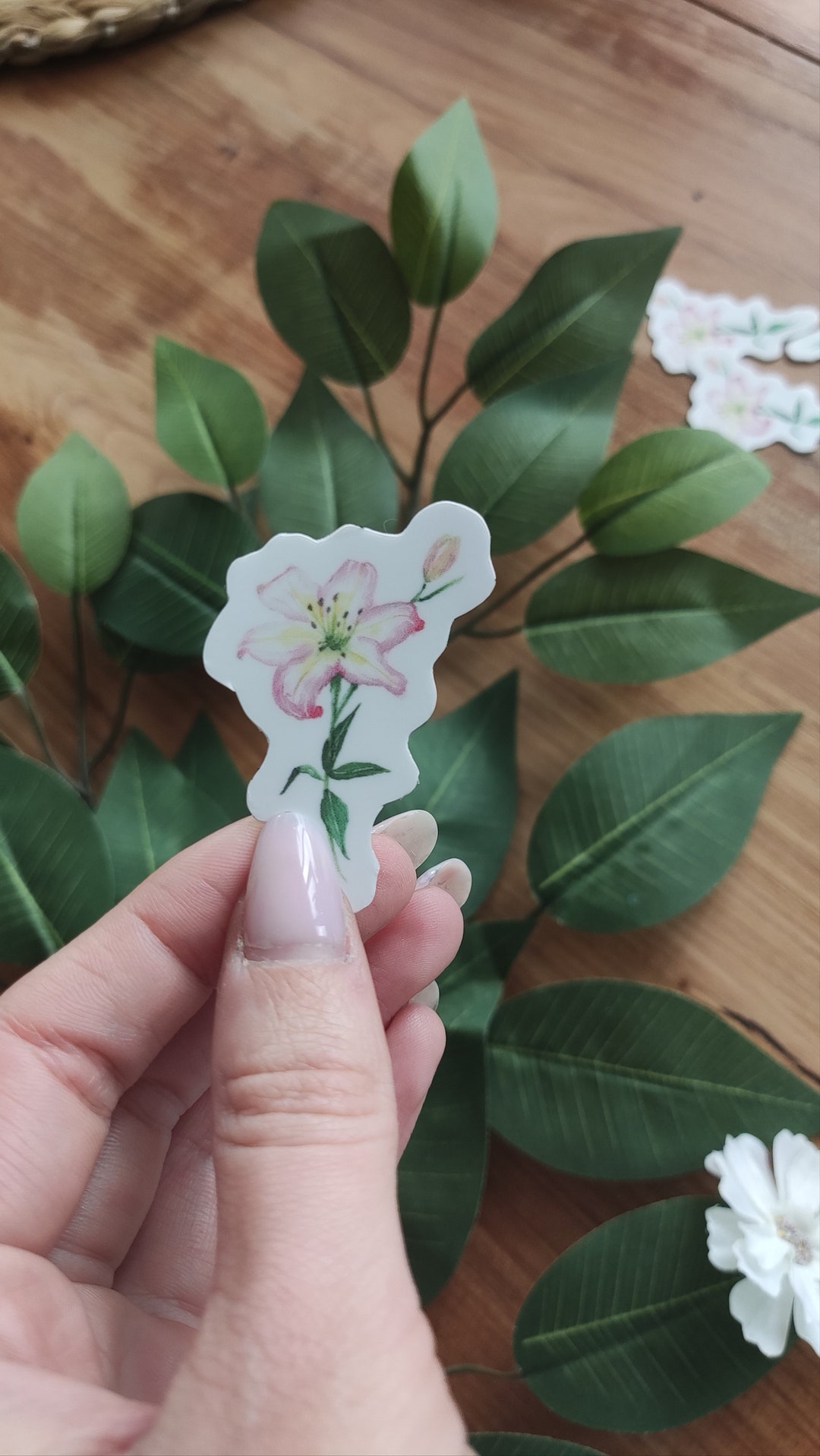 Lily Flower Sticker, Vinyl Sticker, Watercolor Sticker, Flower ...