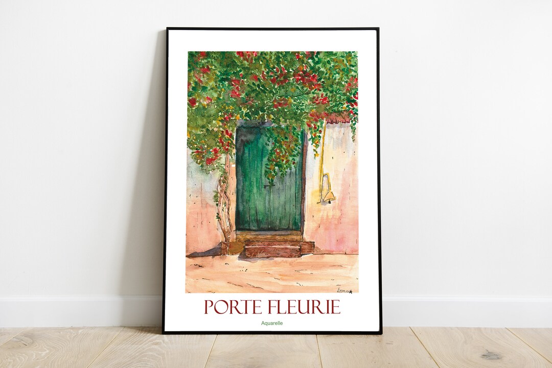 Flower Door Watercolour, Poster, Watercolour Print, A4, A5 ...