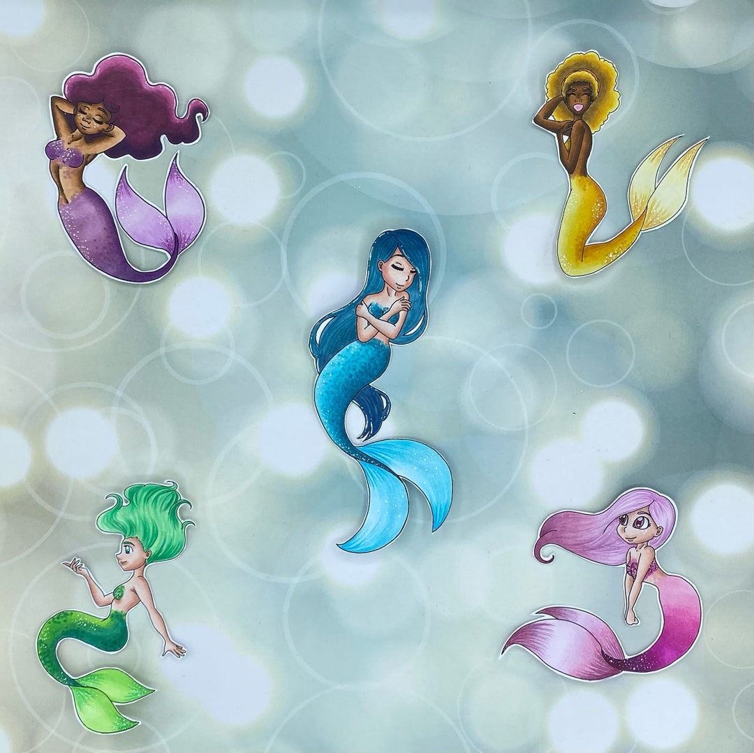 Digi Stamp complete Set Mermaids - Etsy