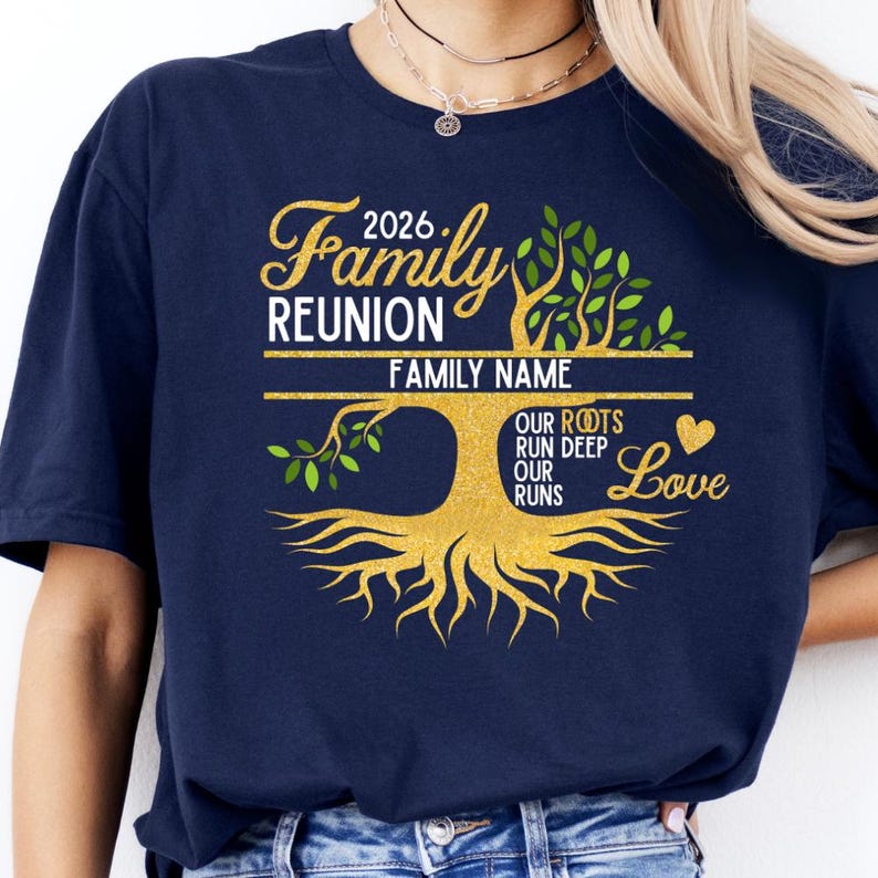 Family Reunion Shirt 2026, Custom Family Name Tree Design Tshirt ...