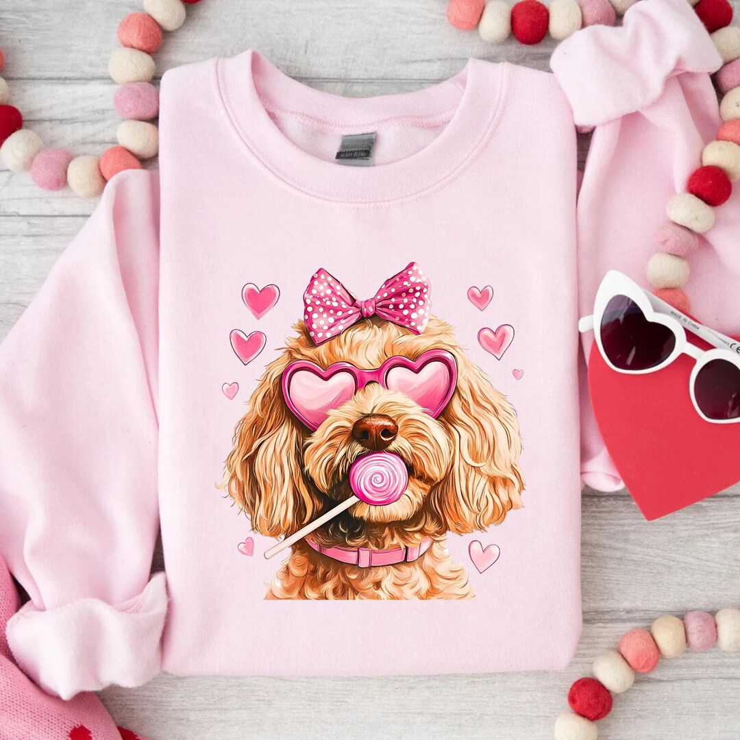 Goldendoodle Coquette Sweater, Coquette Valentines Doodle Mom ...