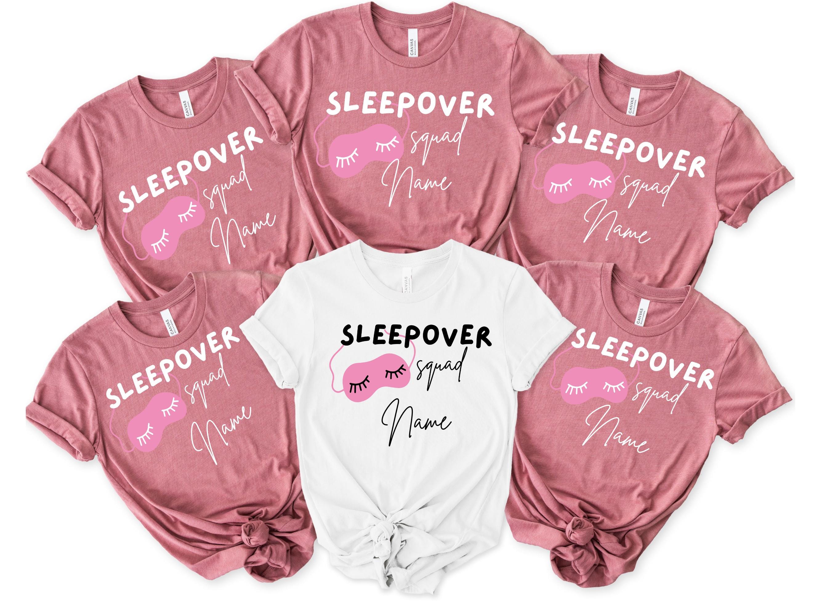 Custom Sleepover Squad Shirt, Sleepover Party Shirt, Sleepover Pajama ...