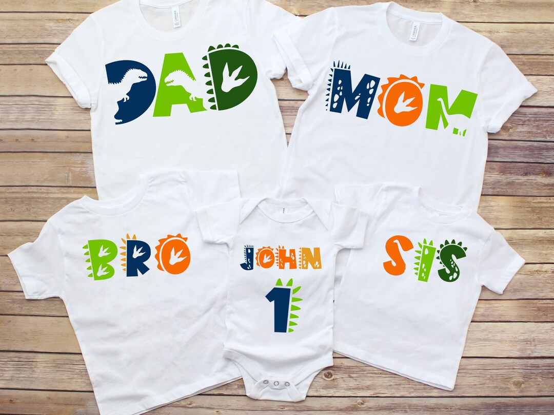Matching Family Dinosaur Shirts, Dinosaur Birthday T-shirts, Custom ...