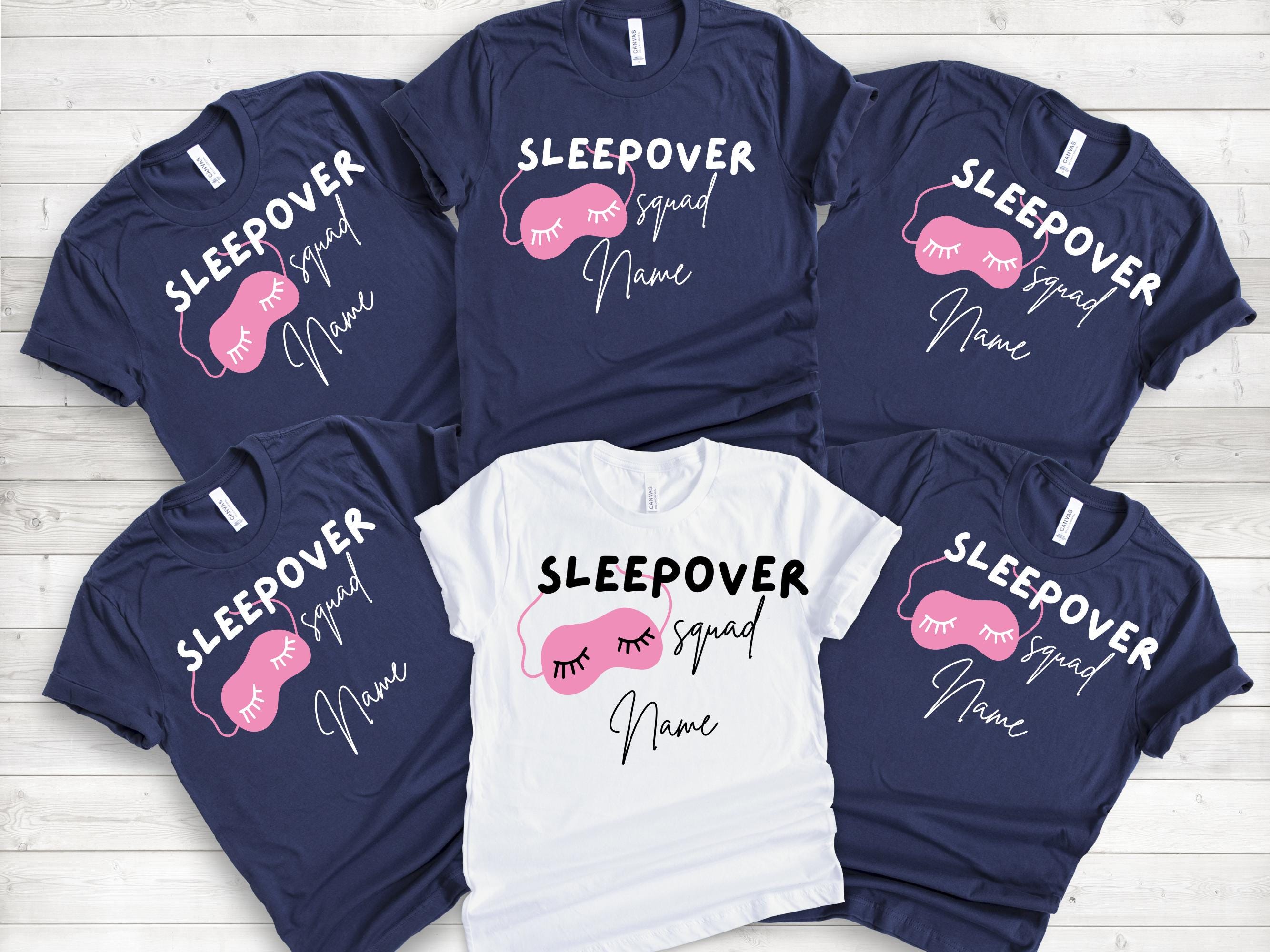 Custom Sleepover Squad Shirt, Sleepover Party Shirt, Sleepover Pajama ...