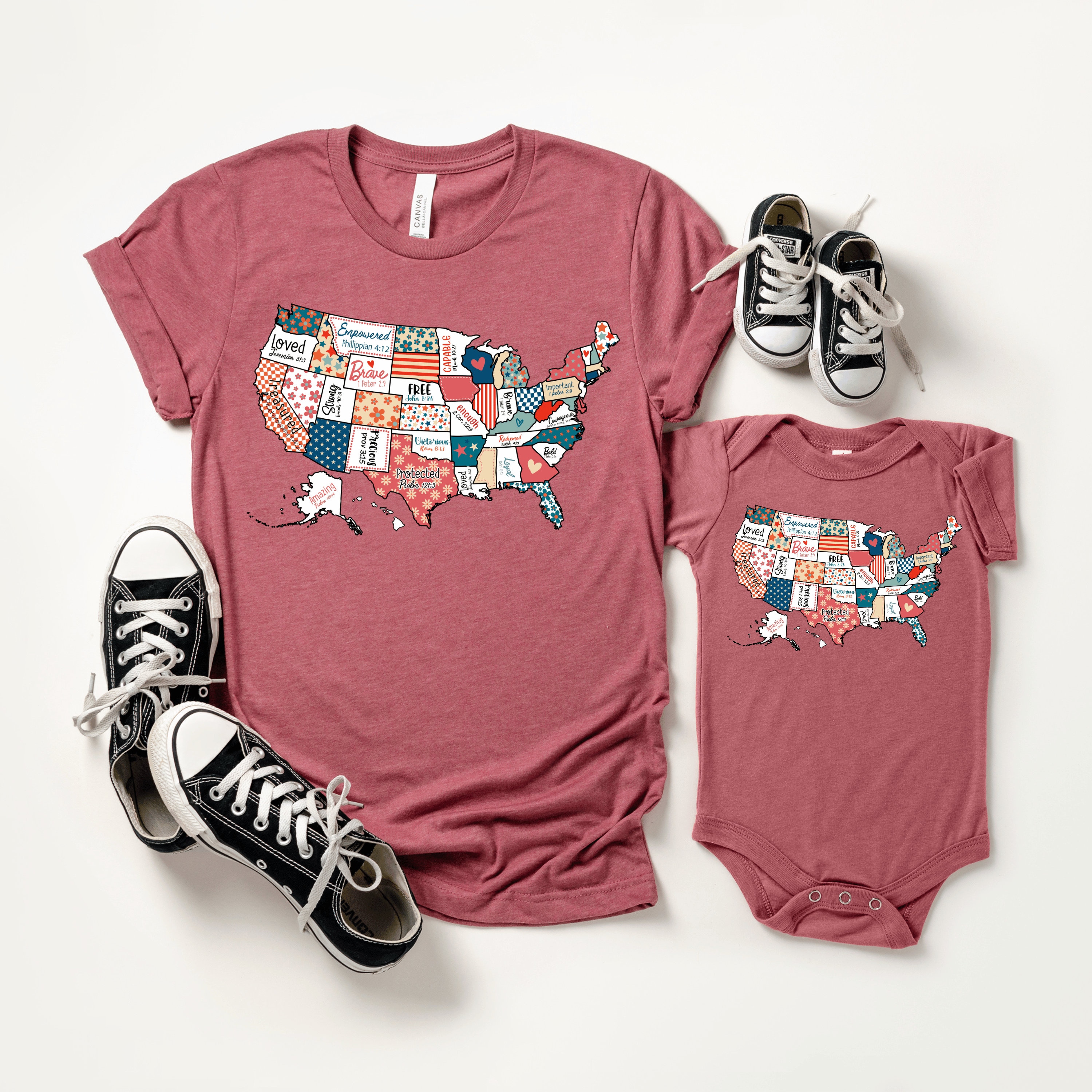 Retro America USA Map Shirt, USA Map Bible Shirt, 4th of July Shirts ...