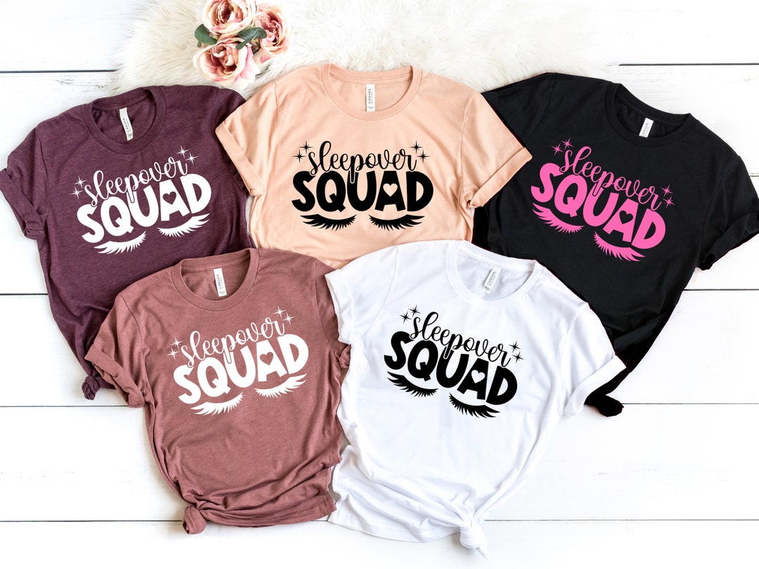 Sleepover Squad Shirt, Sleepover Party Shirt, Sleepover Pajama Shirts ...