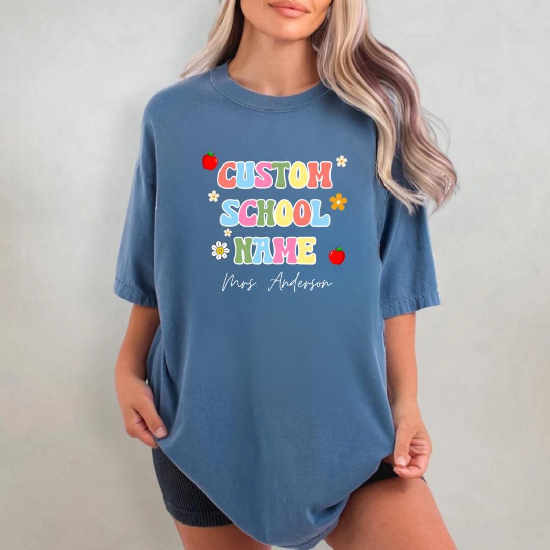 Custom School Name Teacher Shirts,teacher Team Tee,custom School T ...