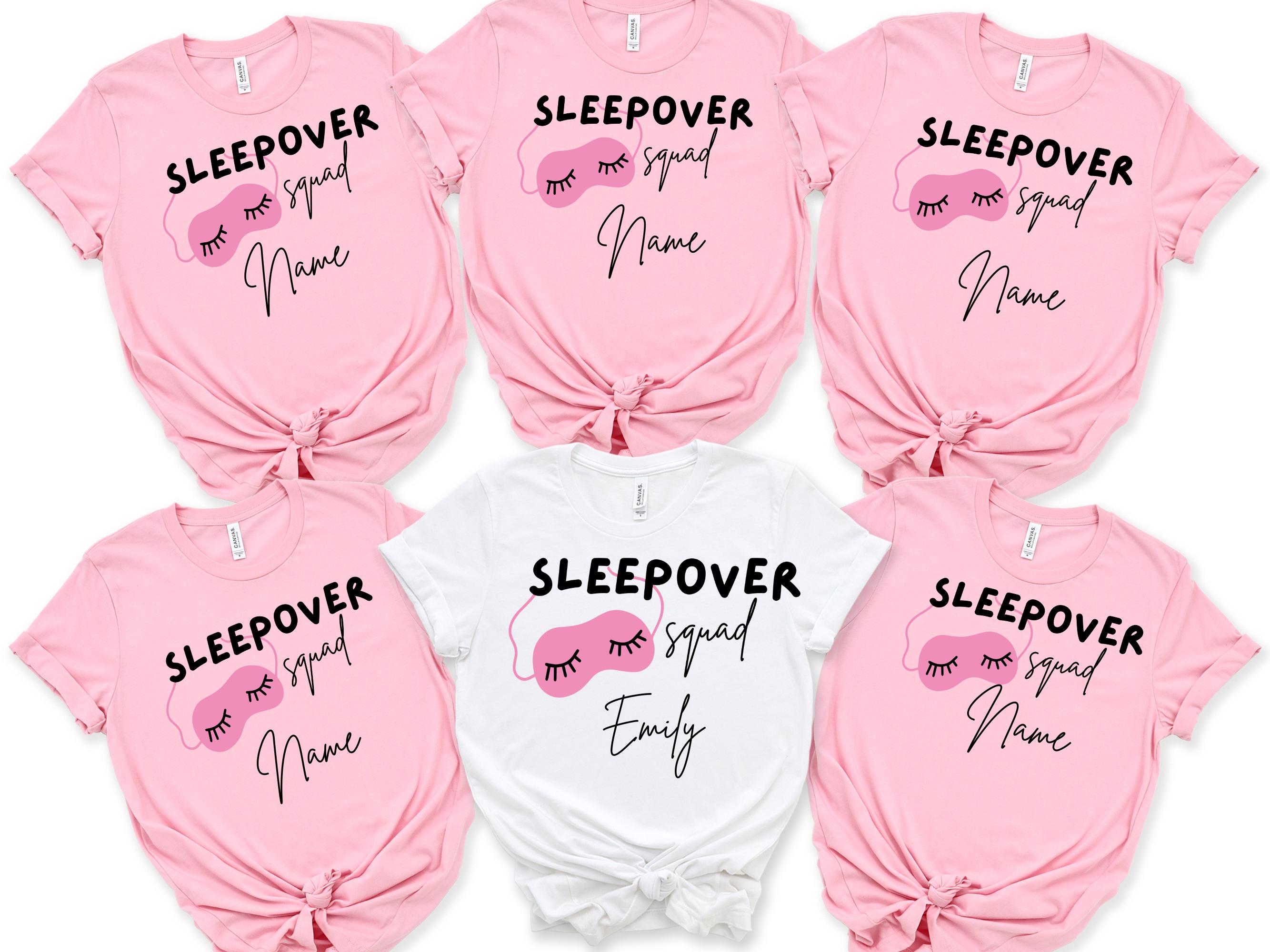 Custom Sleepover Squad Shirt, Sleepover Party Shirt, Sleepover Pajama ...