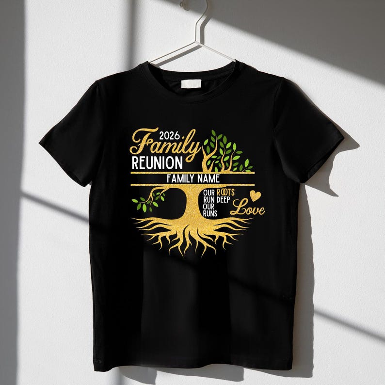Family Reunion Shirt 2026, Custom Family Name Tree Design Tshirt ...