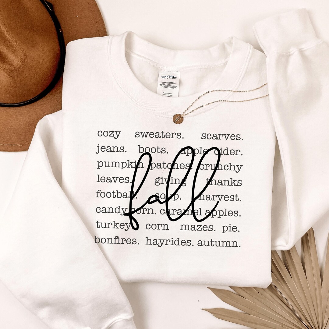 Fall Words Shirt, Fall Definition Sweatshirt, Thanksgiving Minimalist ...