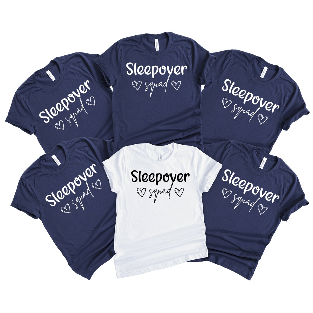 Personalized Backside Name Sleepover Squad Shirt, Sleepover Birthday ...